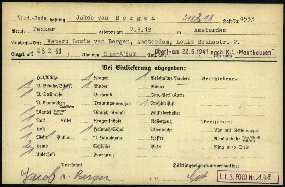 Arolsen Archives - International Center on Nazi Persecution | 01010503 ...