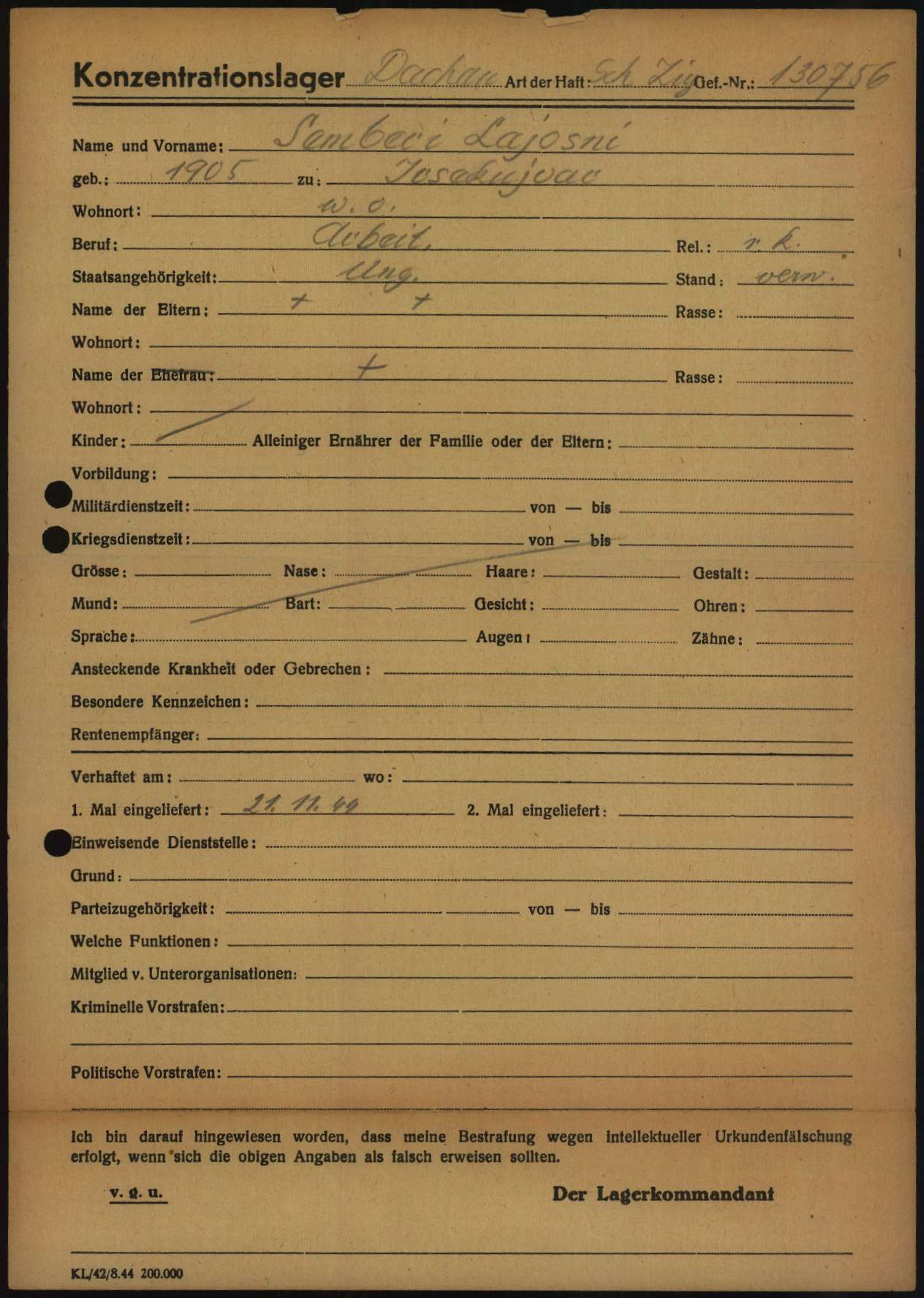 Arolsen Archives - International Center on Nazi Persecution | 01010602 ...