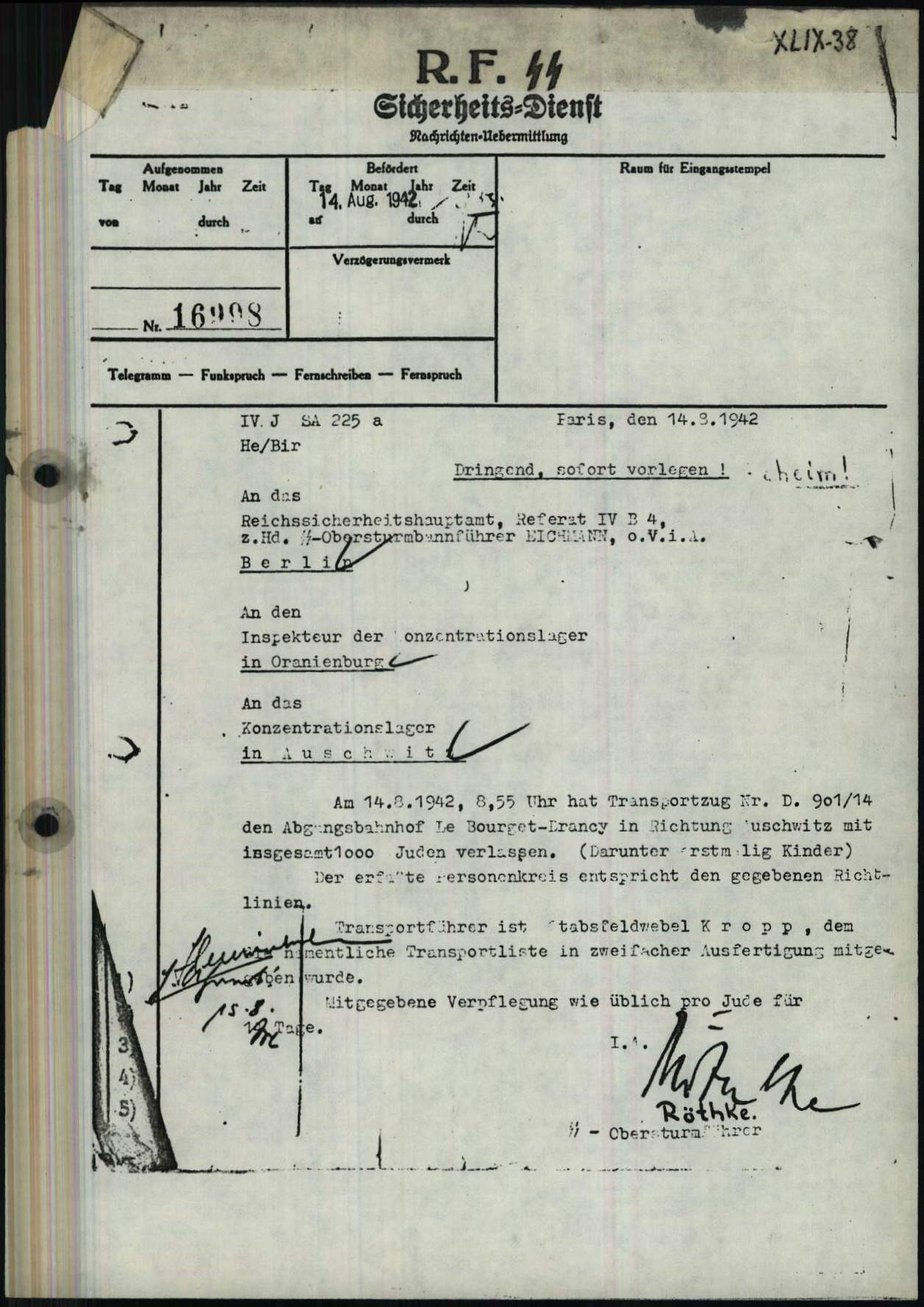 Explore documents of the Arolsen Archives | 1421000 - Deportation list ...