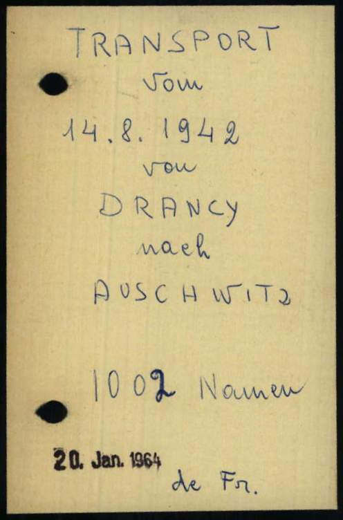 Explore documents of the Arolsen Archives | 1421000 - Deportation list ...