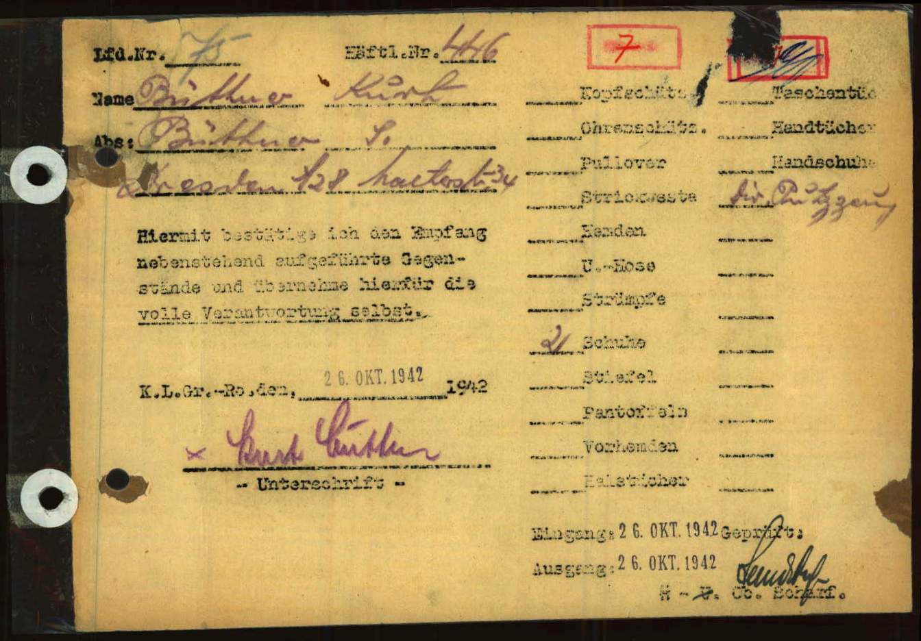 Arolsen Archives - International Center on Nazi Persecution | 8094800 - Registry of personal ...