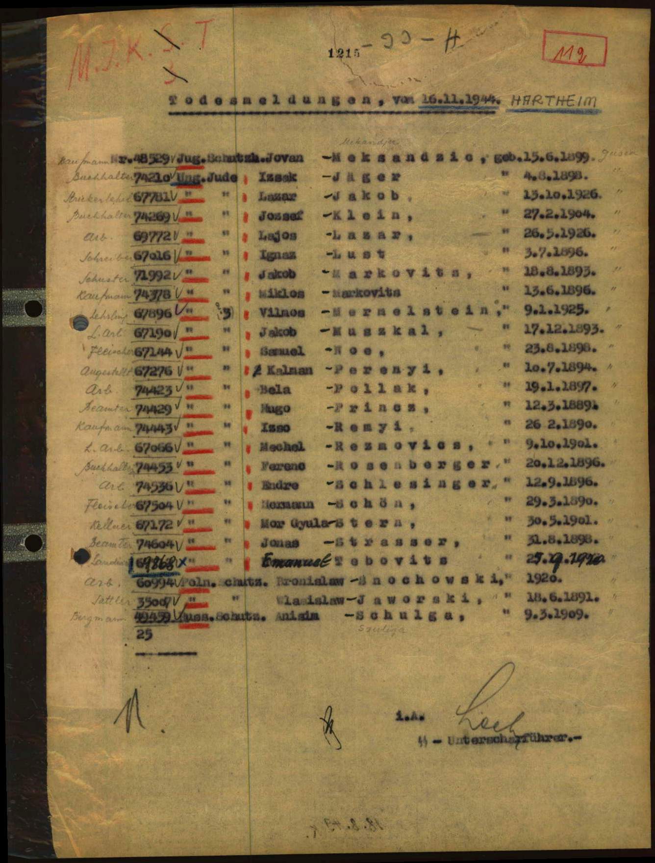 Explore documents of the Arolsen Archives | 8117600 - Death reports ...