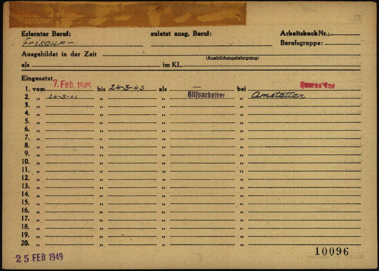 Arolsen Archives - International Center on Nazi Persecution | 01012603 ...