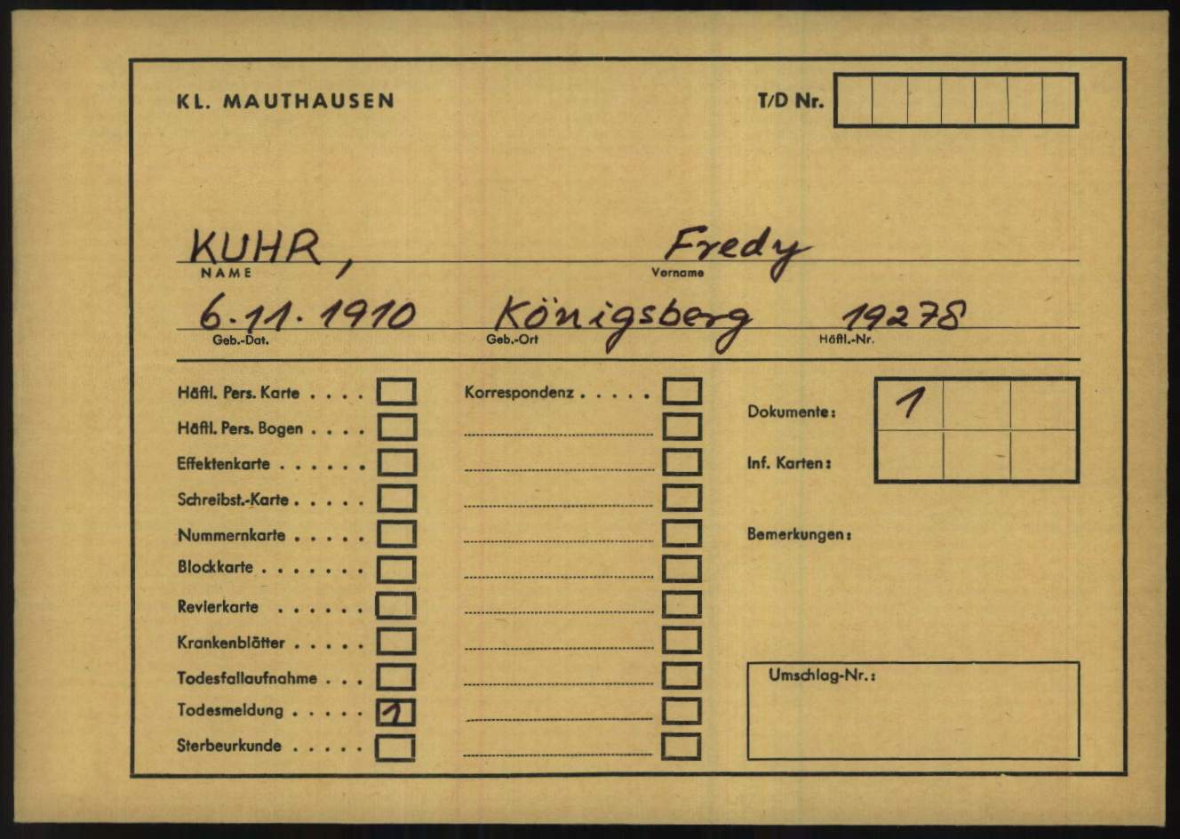Arolsen Archives - International Center on Nazi Persecution | 01012603 ...