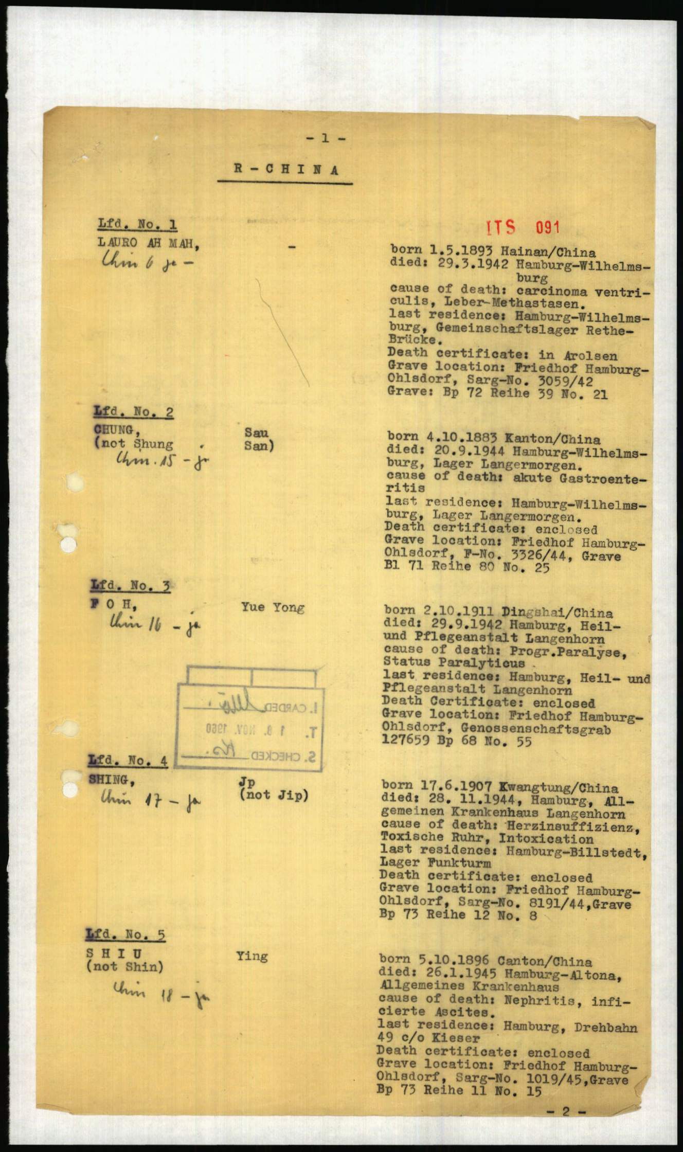 Explore documents of the Arolsen Archives | DE ITS 2.1.2.1 HA 001 4 CHN ...