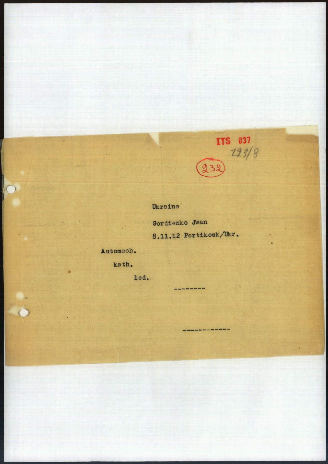 Entdecke die Dokumente der Arolsen Archives | DE ITS 2.1.3.1 BW ...
