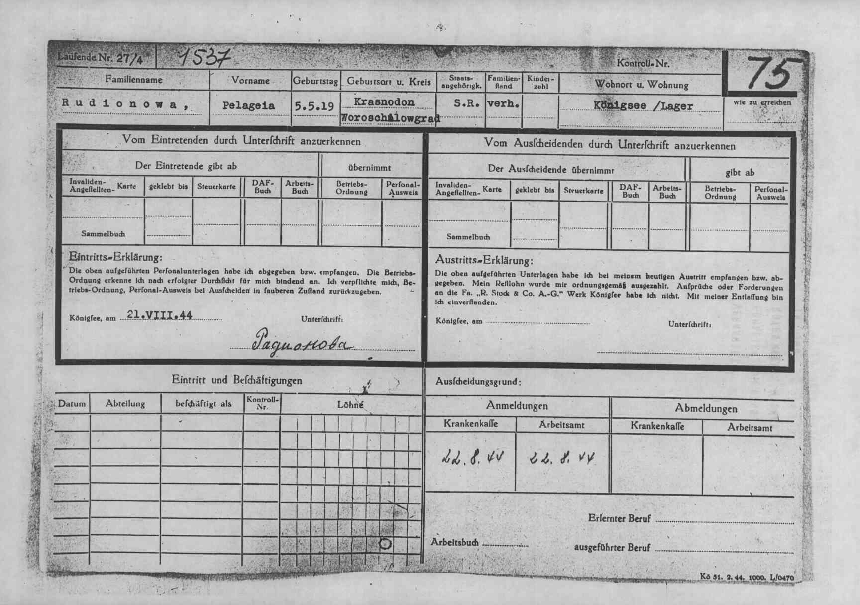 Entdecke die Dokumente der Arolsen Archives | 7592000 - Individuelle ...
