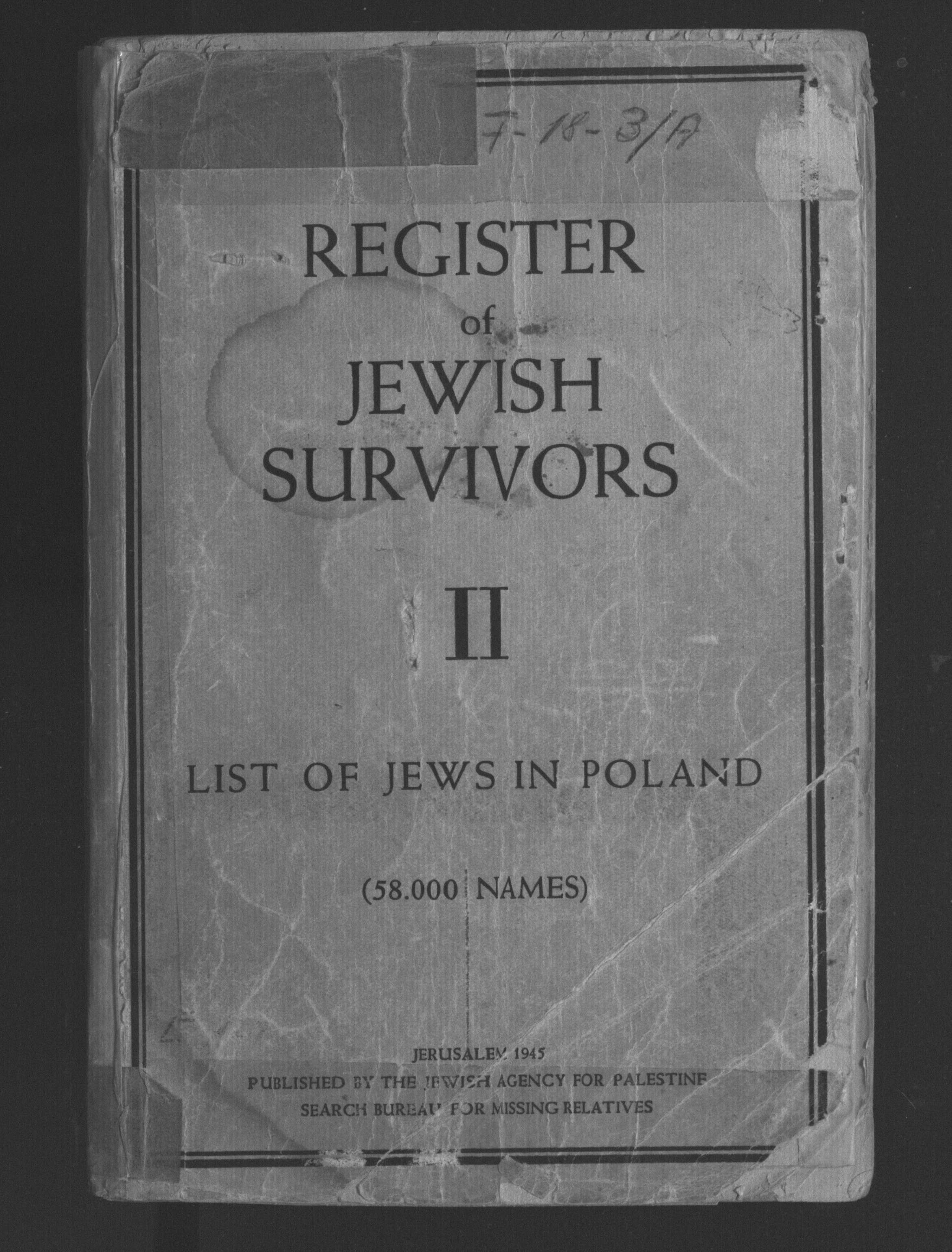 Explore documents of the Arolsen Archives | 768000 - Registry of Jewish ...