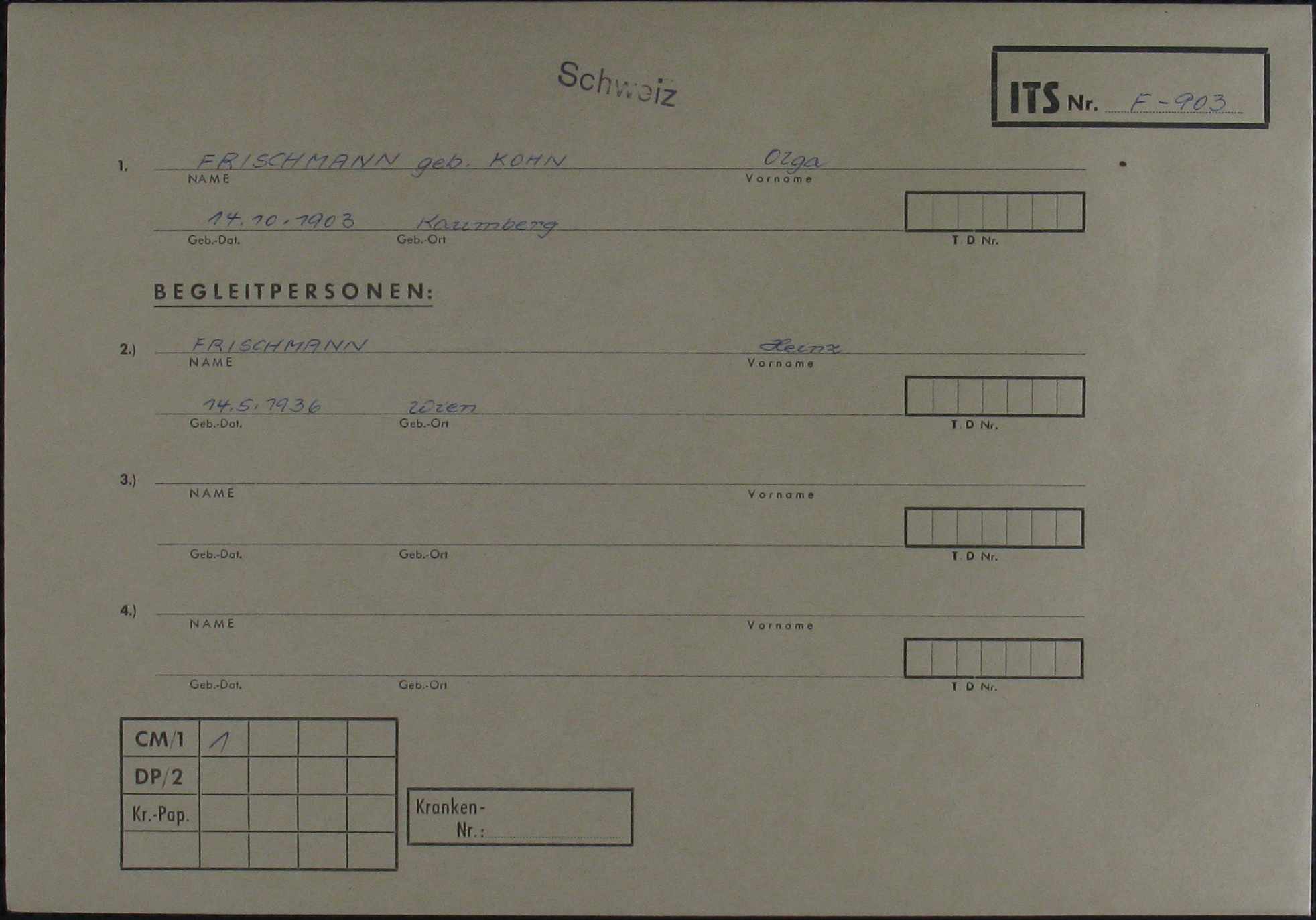 Search for documents in the Arolsen Archives | 1718000 - CM/1 Forms and ...