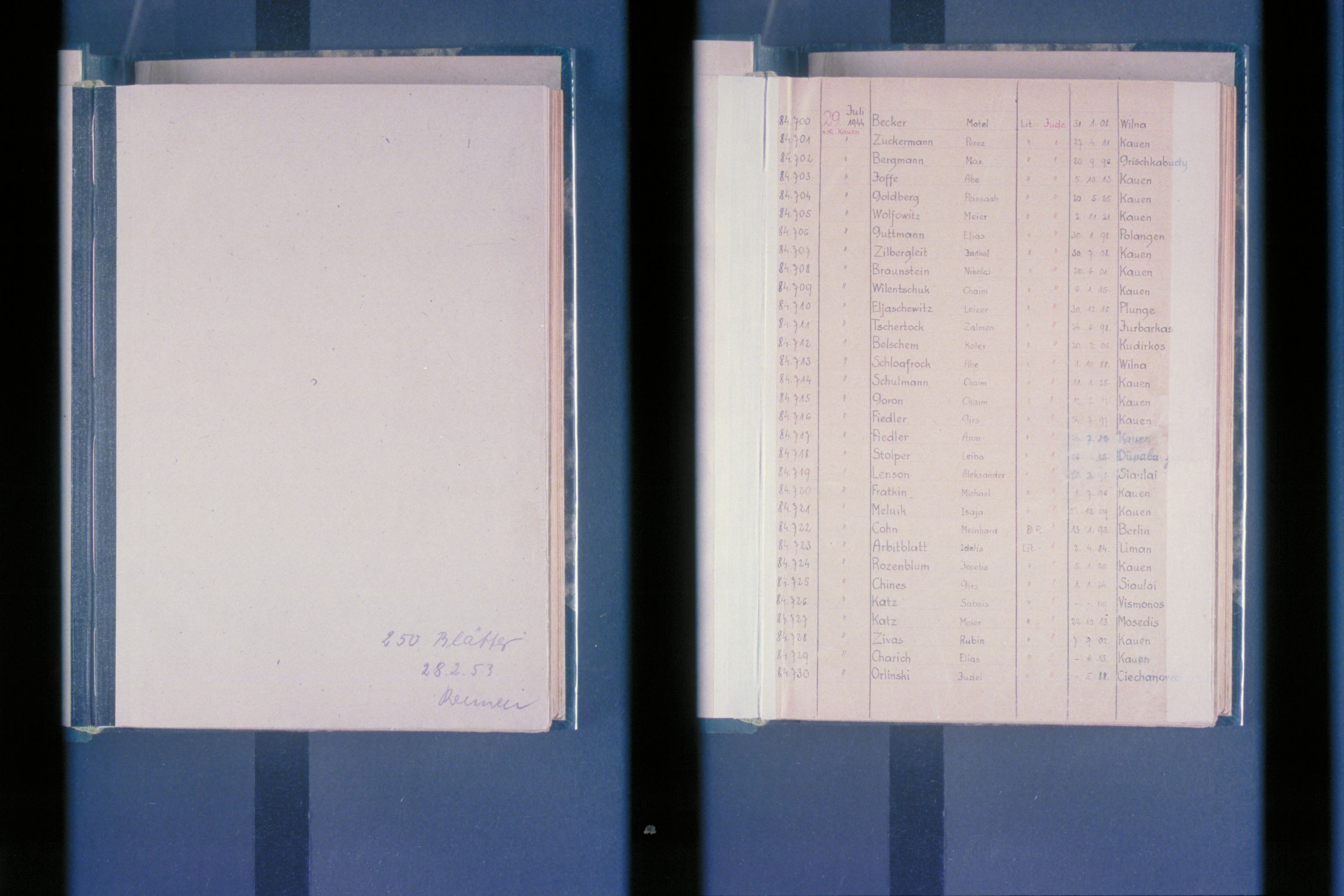 Explore documents of the Arolsen Archives | 805460016 - Entry register ...