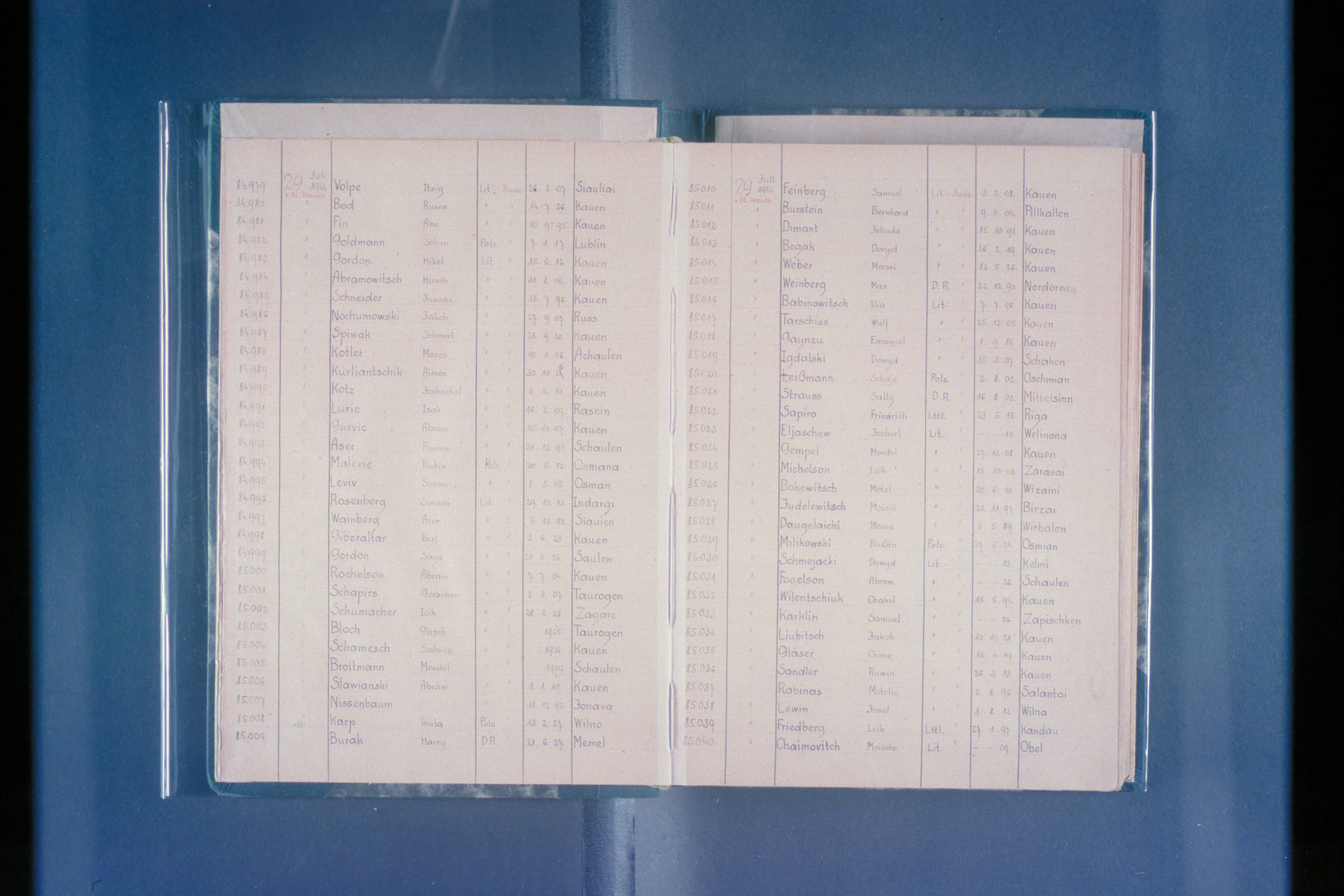 Explore documents of the Arolsen Archives | 805460016 - Entry register ...