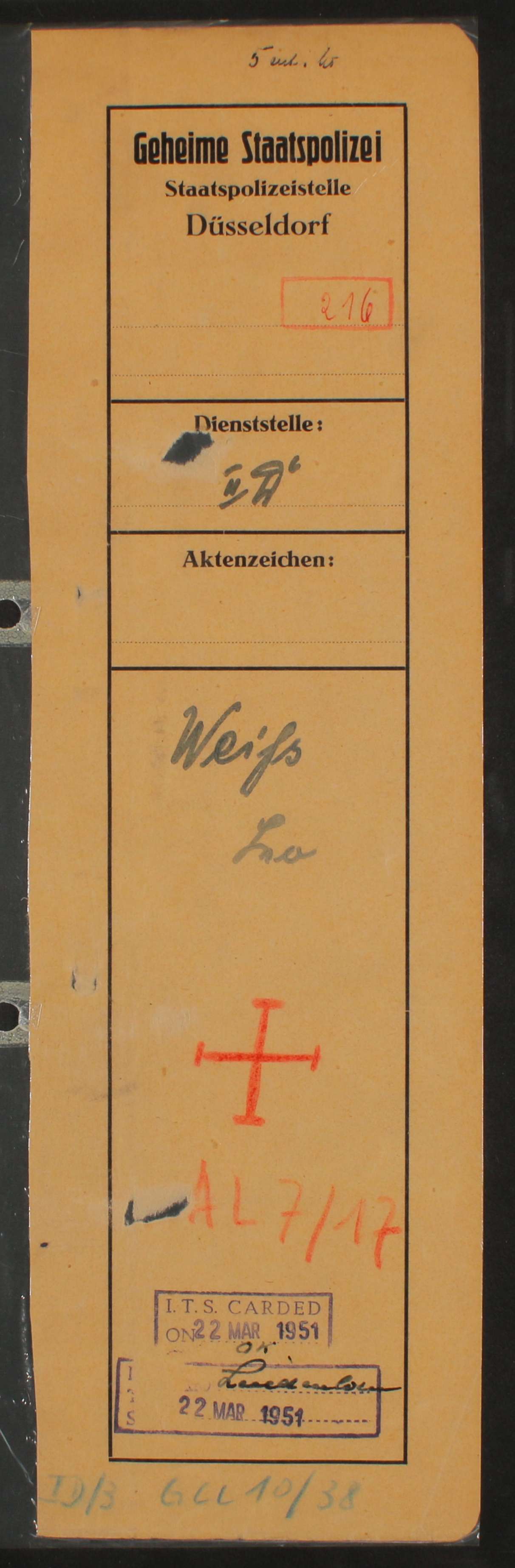 Explore documents of the Arolsen Archives | 8148700010 - Leo Benjamin ...